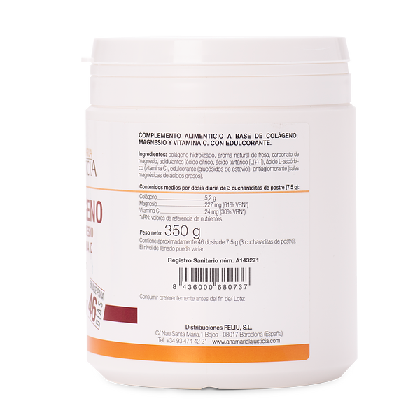 Colágeno con Magnesio + Vitamina C Sabor fresa (350 gr) - Polvo – US Pharmacy Group